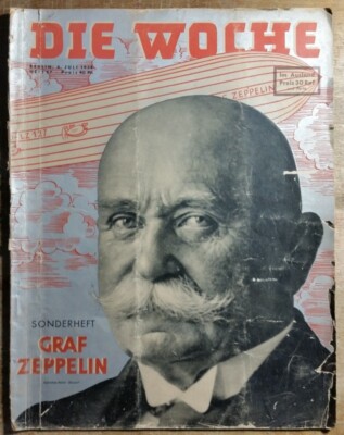 1938 Graf Zeppelin Ferdinand Die Woche Berlin July Dirigible Airship ...