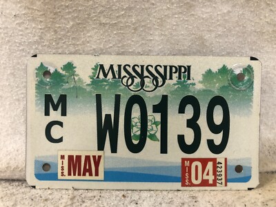 2004 Mississippi Motorcycle License Plate | eBay