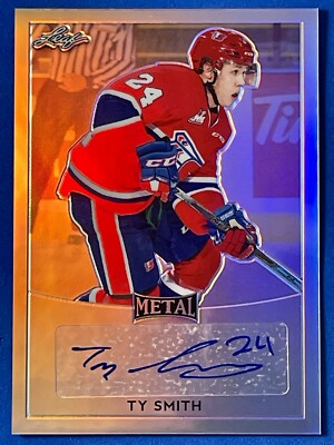 2016-17 Leaf Metal Silver Prismatic Auto Ty Smith RC Rookie BA-TS1 ...