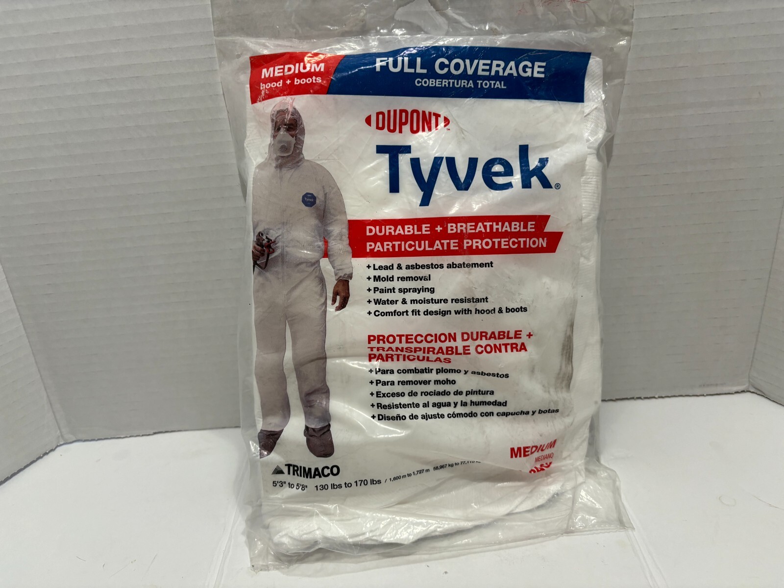 Dupont Disposable Tyvek Protective Coverall Clean Paint Bunny Suit Hood ...