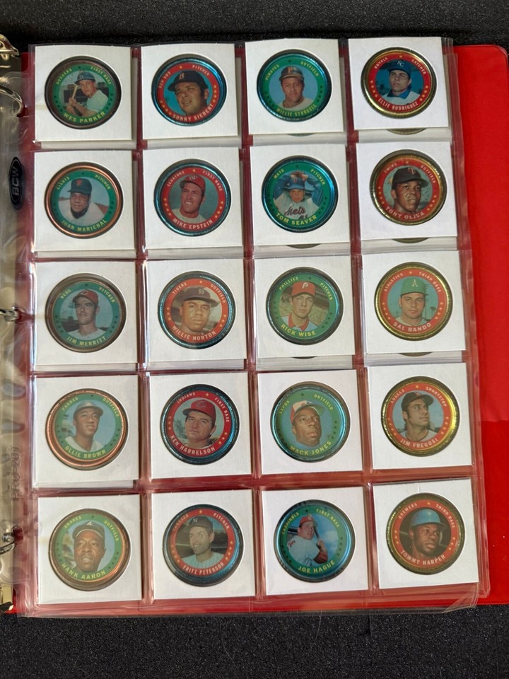 1971 TOPPS BASEBALL COINS COMPLETE SET 1-153 NICE GOOD - EX MID LEVEL ...
