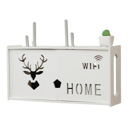 Large Wireless Router Rack Living Room Wall-Mounted WiFi Storage Box ...