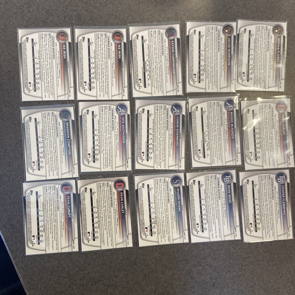 2025 Bowman Draft Chrome Refractor 1st Lot (15 Cards) Irish Cunningham ...