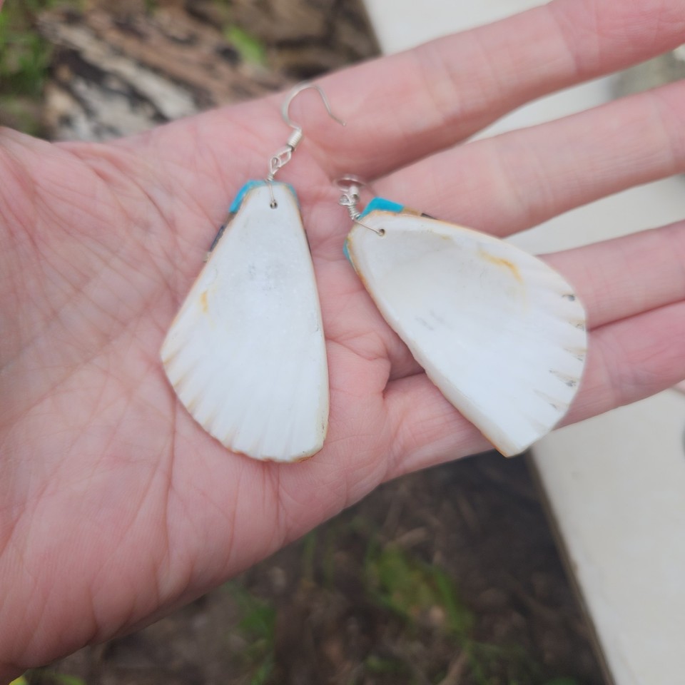 Santo Domingo / Kewa Pueblo Turquoise, Jet, Spiny Oyster Shell Overlay ...