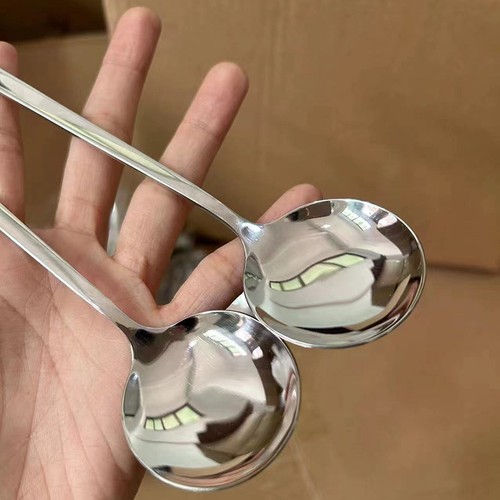 Stainless Steel Round Spoon Net Red Golden Dinner Long Handle Stirring ...