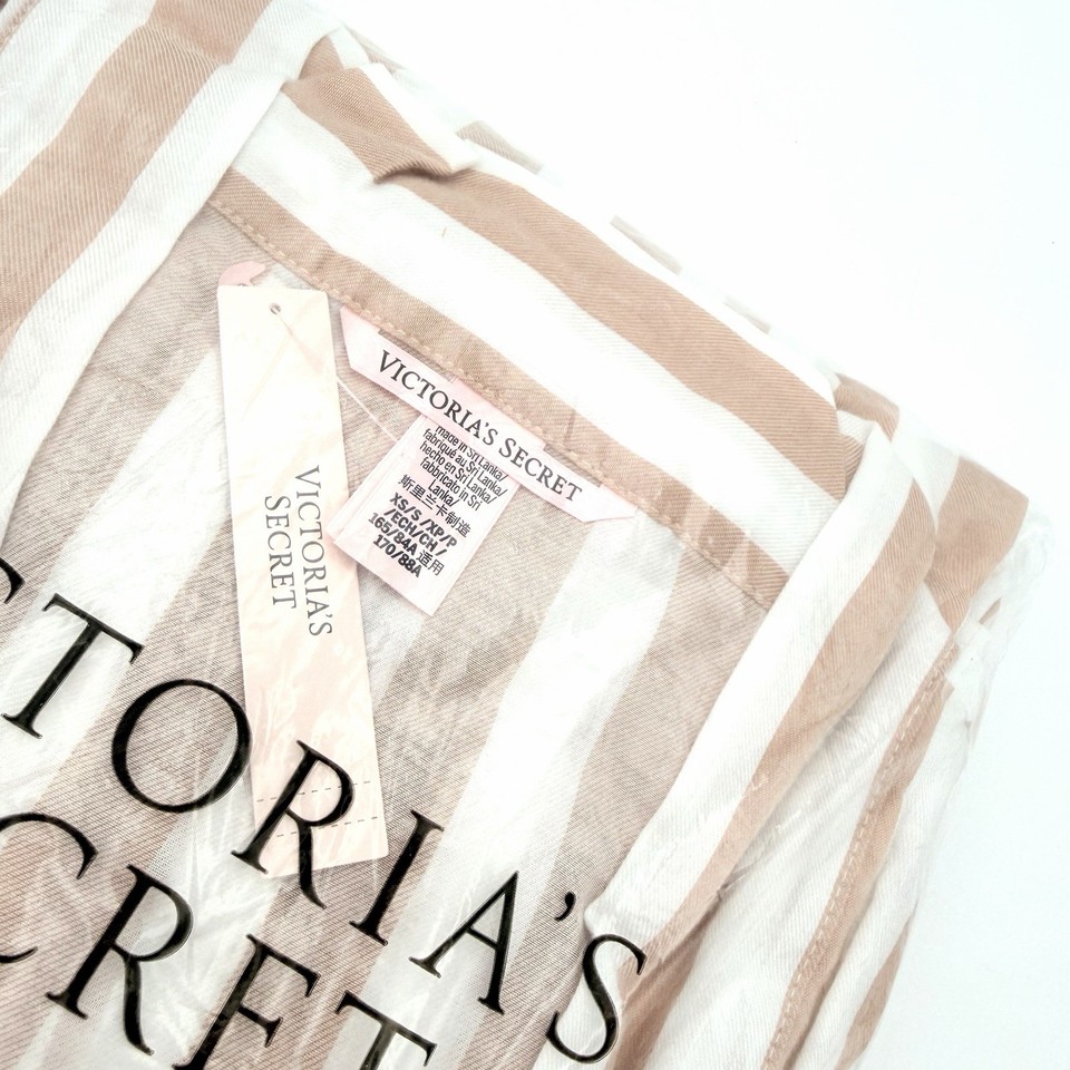 Victoria Secret Robe Size XS/S Toasted Sugar Stripes Long Super Soft Modal NEW | eBay