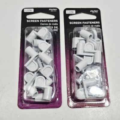 2 Pack 16pcs Plpci 181589 White Die Cast Screen Clip 0.4 L in. 7/16 in ...