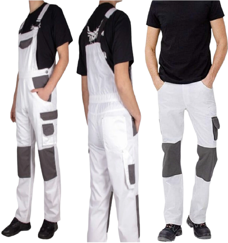 Mens Bib & Brace Overalls Work Trousers Dungarees Heavy Duty Painters ...