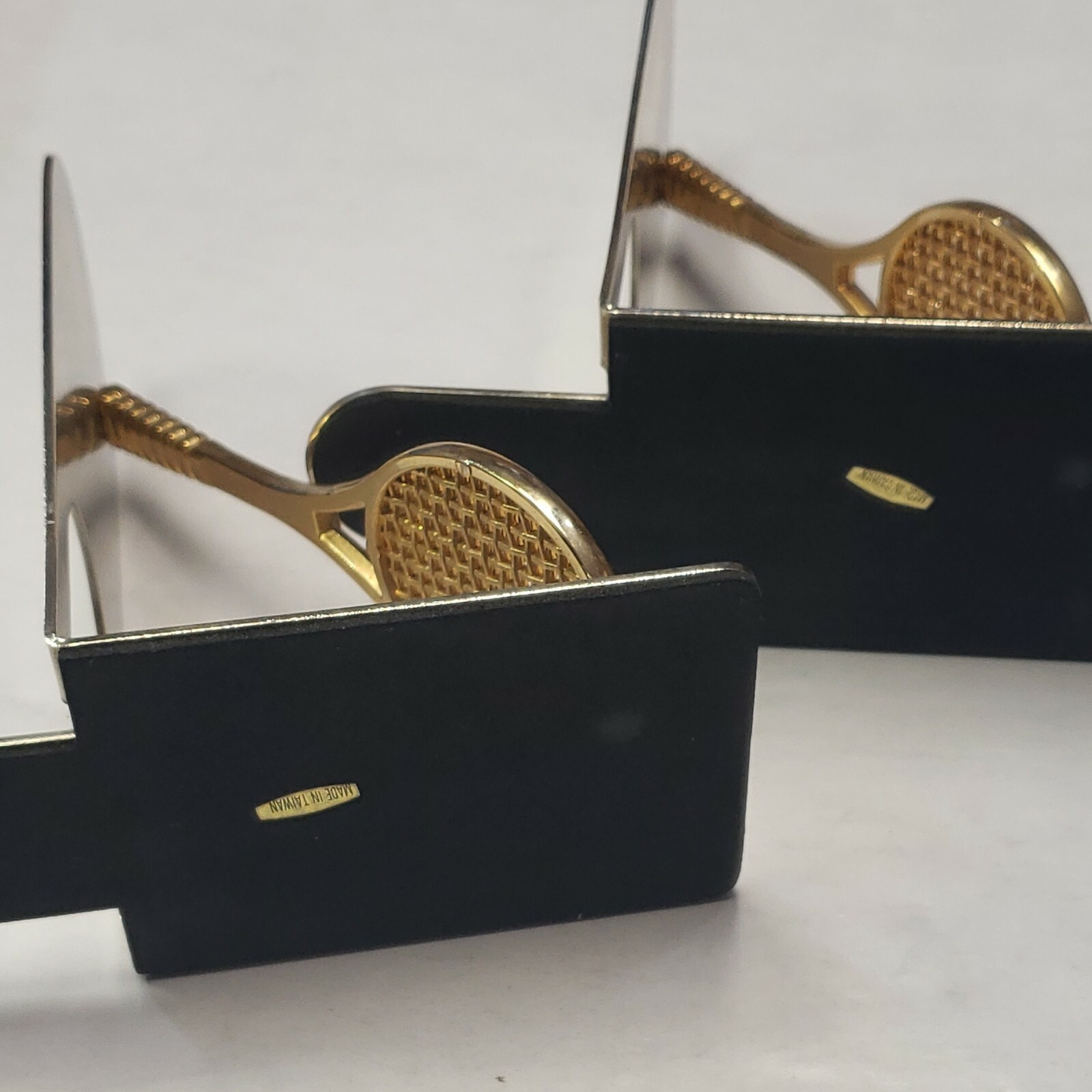 1990s BRASS TENNIS RACQUET RACKET CHROME BOOK ENDS LIBRARY DECOR SPORTS ...