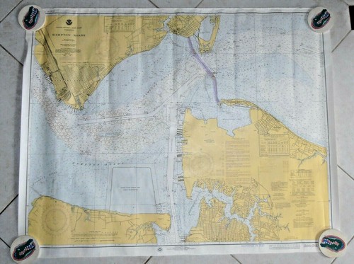 VTG 1974 VIRGINIA HAMPTON ROADS NEWPORT NEWS NAUTICAL MAP CHART NOAA ...