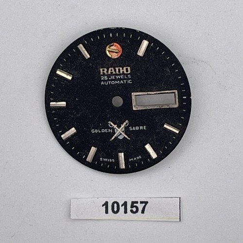 USED VINTAGE RADO GOLDEN SABRE BLACK DAY DATE FOR MENS WATCH BVT010157 ...