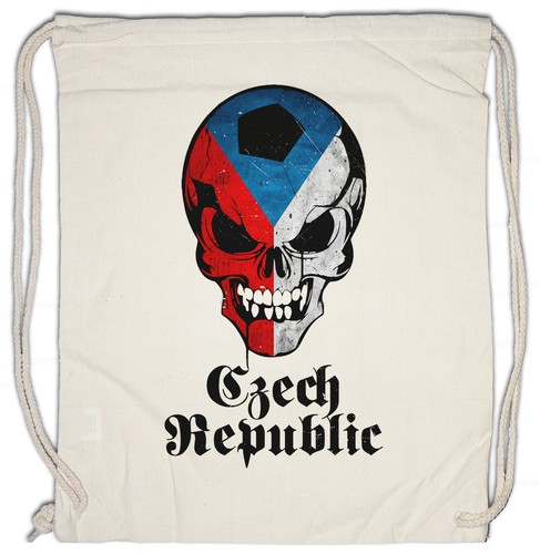 CLASSIC FOOTBALL SOCCER CZECHIA SKULL Drawstring Bag Czech Republic Fan ...