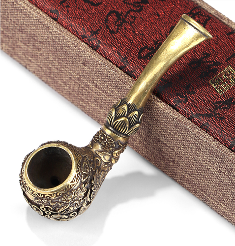 Brass Vintage Tobacco Smoking Pipe Cigarette Holder Filter Handicraft ...