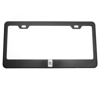 For Rolls Royce License Plate Frame Matte Black w/Chrome Logo Engraved ...