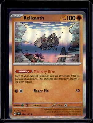 Relicanth SV05: Temporal Forces Pokemon 084/162 Holo Rare NM+ | eBay