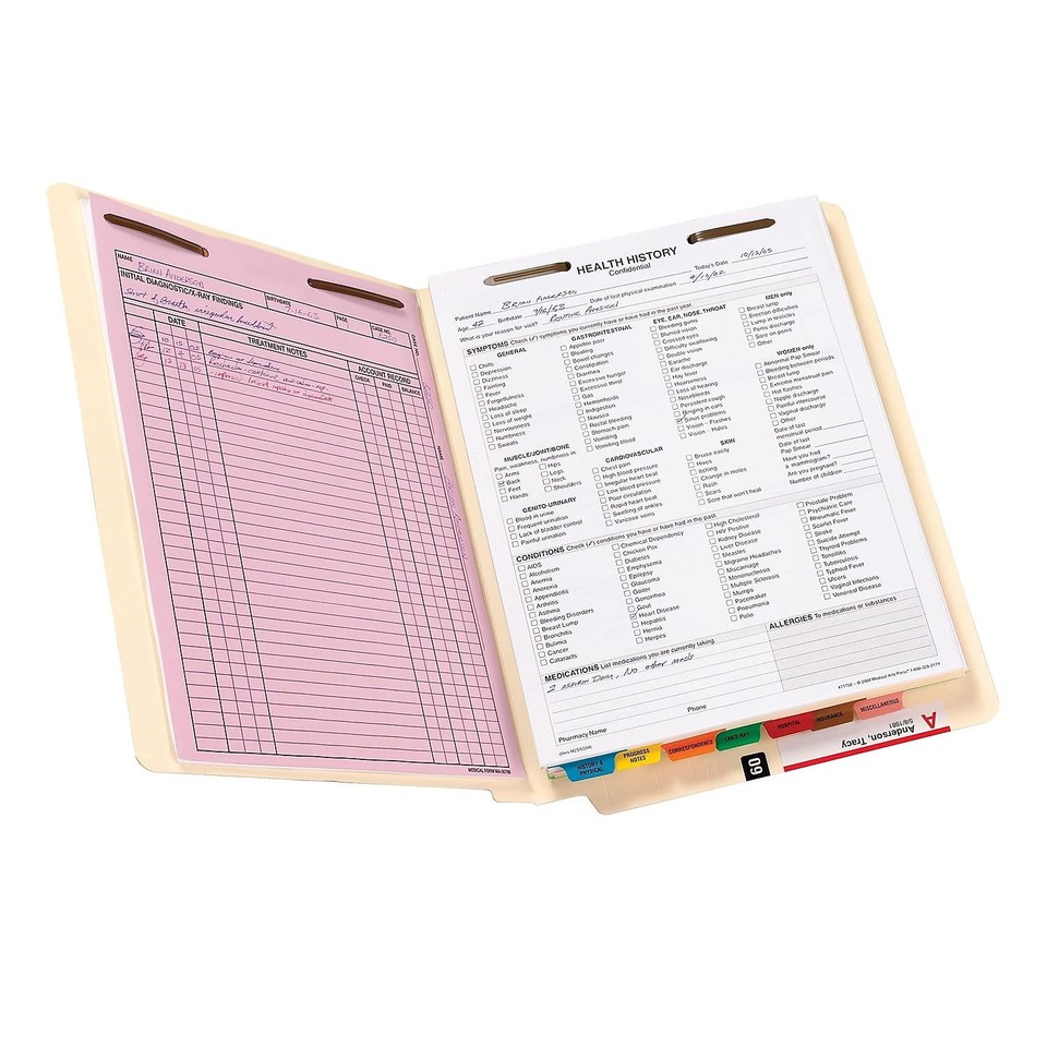 100% Recycled End Tab Fastener File Folder, Shelf-Master Reinforced ...