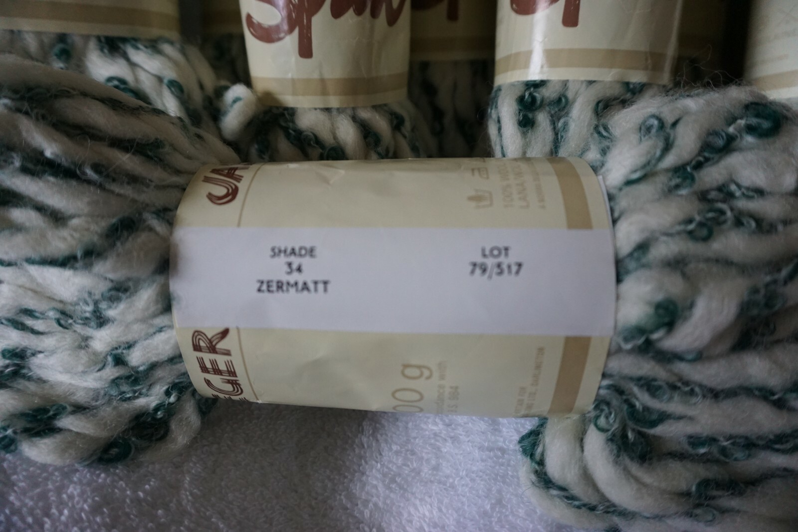 Jaeger wool yarn, Winter Spun, Vintage, Shade 34 zermatt Green/cream ...