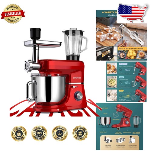 Powerful 6-in-1 Stand Mixer with 8.5 Qt Bowl & Versatile Attachments ...