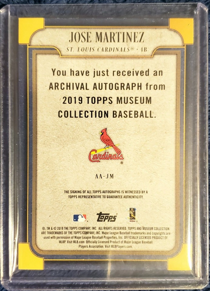 JOSE MARTINEZ 2019 TOPPS MUSEUM COLLECTION BRONZE ARCHIVAL AUTO #'rd ...