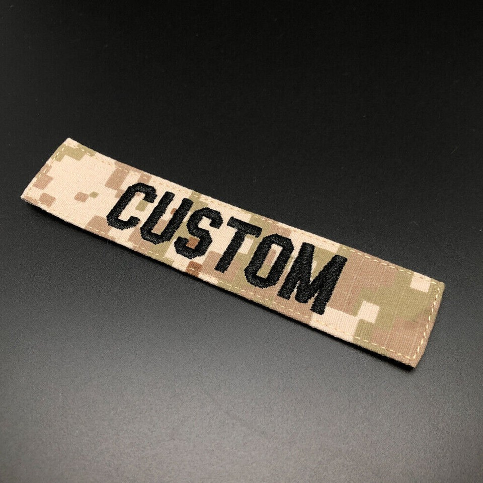 Custom Name Tape Embroidery Patch Brand Fold Tactics Military Hook and ...