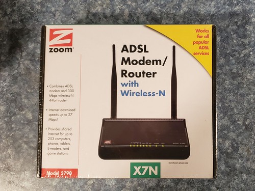 Zoom ADSL 4-port Wireless-N Modem/Router. Model X7N | eBay