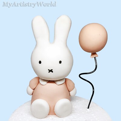 Miffy (bunny) cake topper. Edible 3D fondant/gum paste Miffy figurine ...