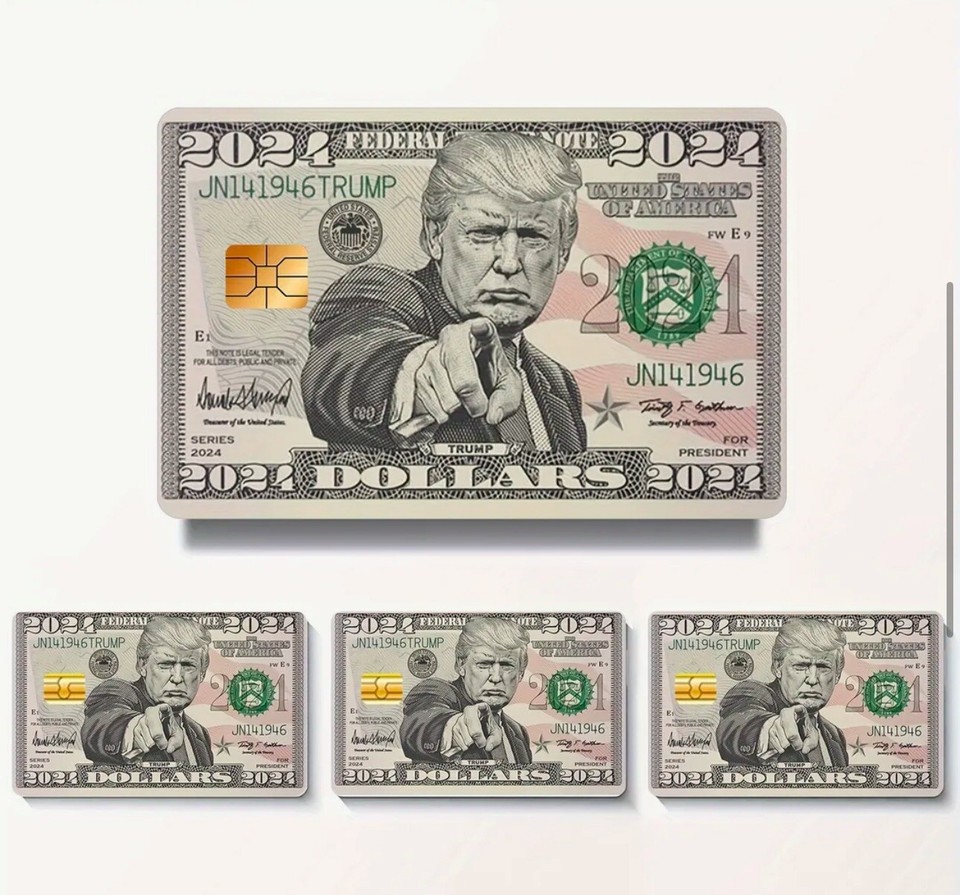 x4 President Donald Trump Dollar Bill Skin Credit Debit Card Sticker ...