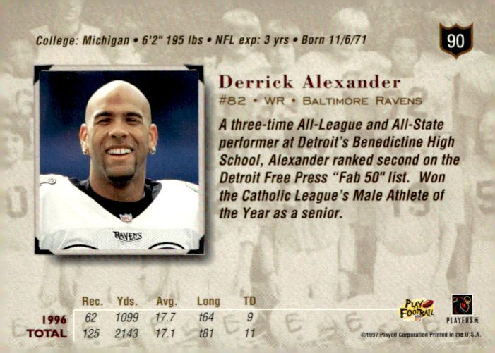 1997 Playoff Absolute Beginnings #90 Derrick Alexander | eBay