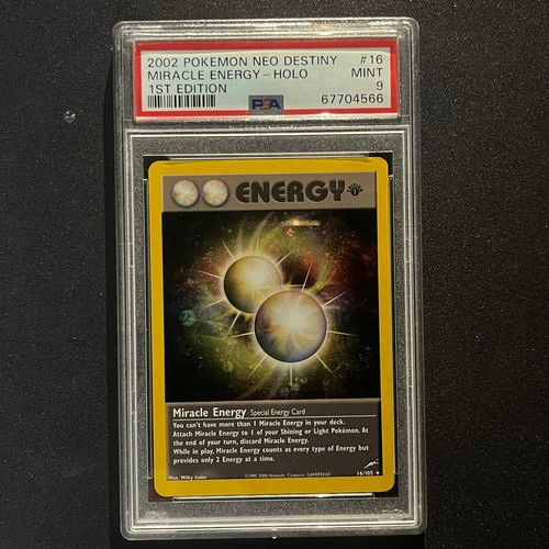 PSA 9 Pokemon Miracle Energy 16/105 1st Edition Neo Destiny Holo MINT ...