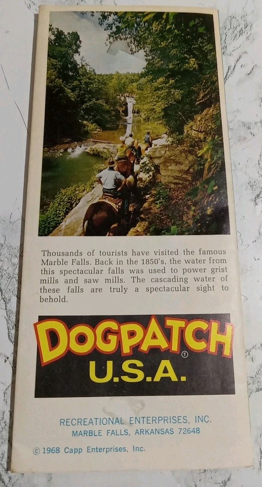 RARE VTG 1968 Dogpatch USA "In The Heart of The Beautiful Ozarks" Souvenir Map | eBay