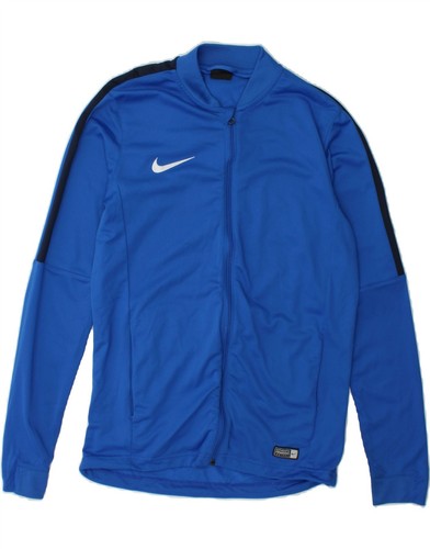 NIKE Mens Dri Fit Tracksuit Top Jacket Medium Blue Colourblock ...