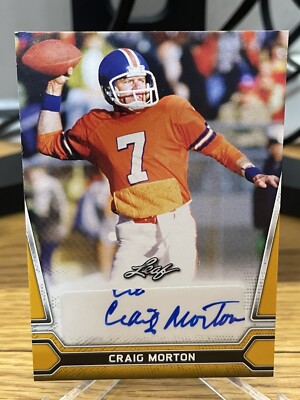 2021 Leaf Craig Morton No. BA-CM1 Gold Parallel Auto - Denver Broncos ...