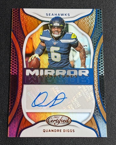 2022 Panini Certified Quandre Diggs MS-QD Mirror Signatures Rookie Auto ...