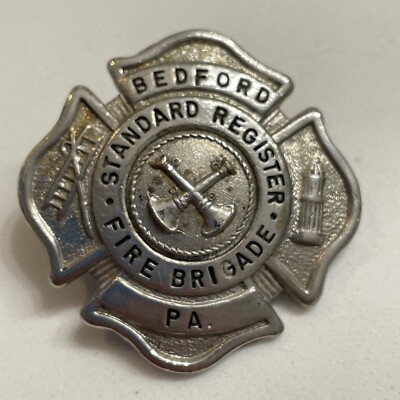Vintage Bedford PA Fire Department Standard Register Fire Brigade Badge ...