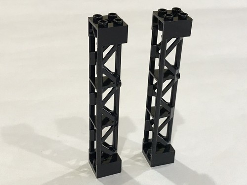 2 x LEGO Black Support 2x2x10 Girder Vertical - P/N 95347 | eBay UK