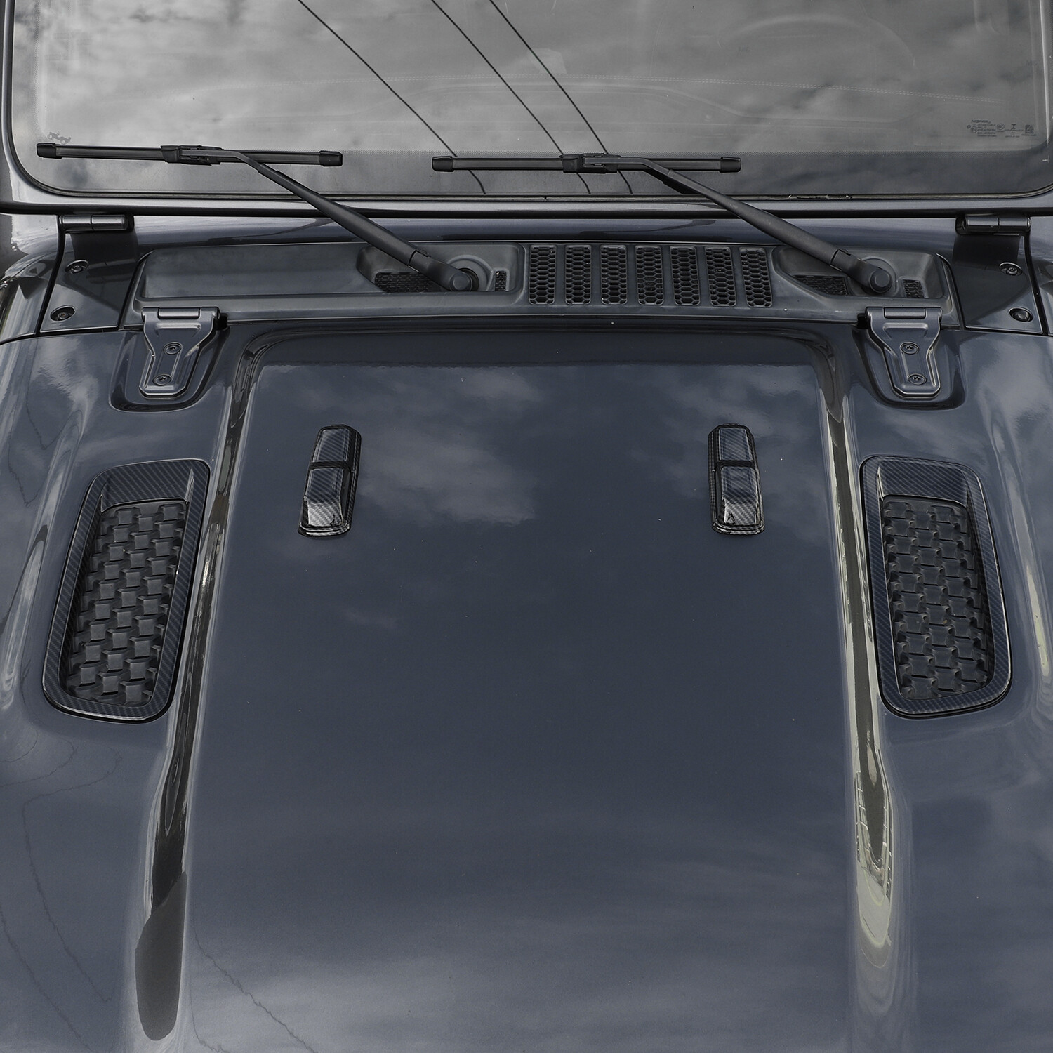 Carbon Fiber Car Engine Hood Hinge Cover Trim Bezels For Jeep Wrangler ...