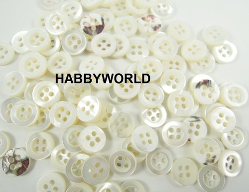 Mother Of Pearl MOP Real Trochus Shell 9mm Buttons Natural White Sewing ...