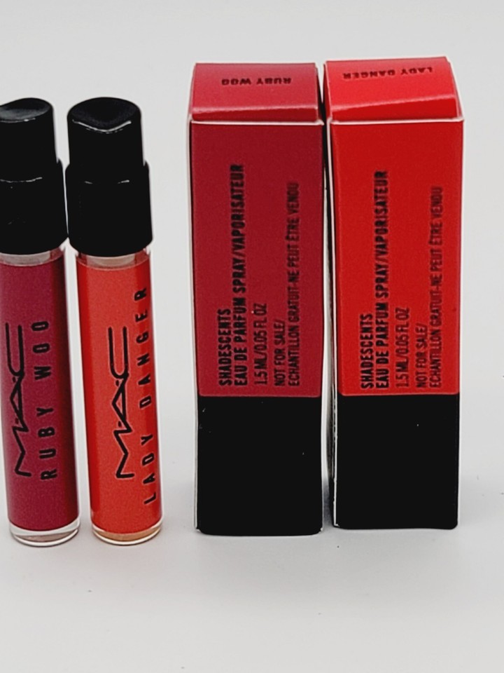 Mac Shadescents Ruby Woo & Lady Danger Women Spray Vial Sample 0.05 oz/1.5 ml | eBay