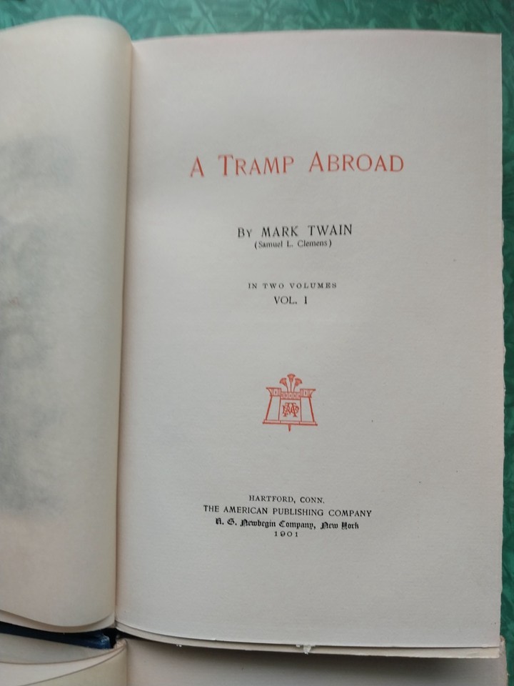 Mark Twain a tramp abroad 2 volume set 1901 very good condition | eBay