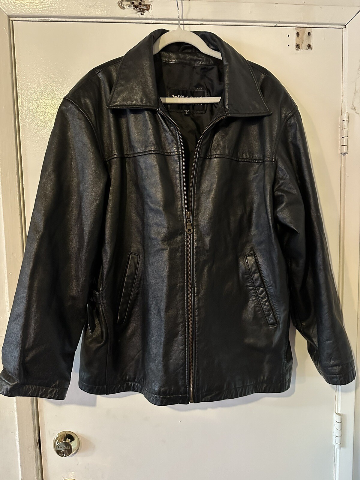 WILSONS LEATHER Vintage Black LEATHER COAT/JACKET Men… - Gem