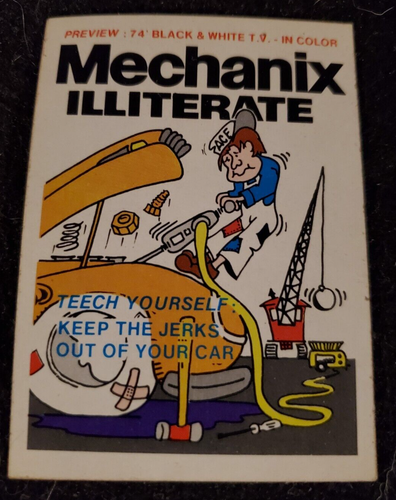 Vintage 1973 CRAZY MAGAZINE COVERS: MECHANIX ILLITERATE / Fleer Sticker ...