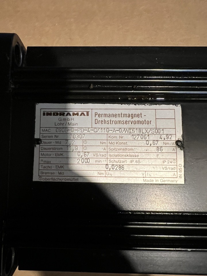 Rexroth Indramat MKD090B-0-PD servo motor + Stegmann SG1604 Encoder ...