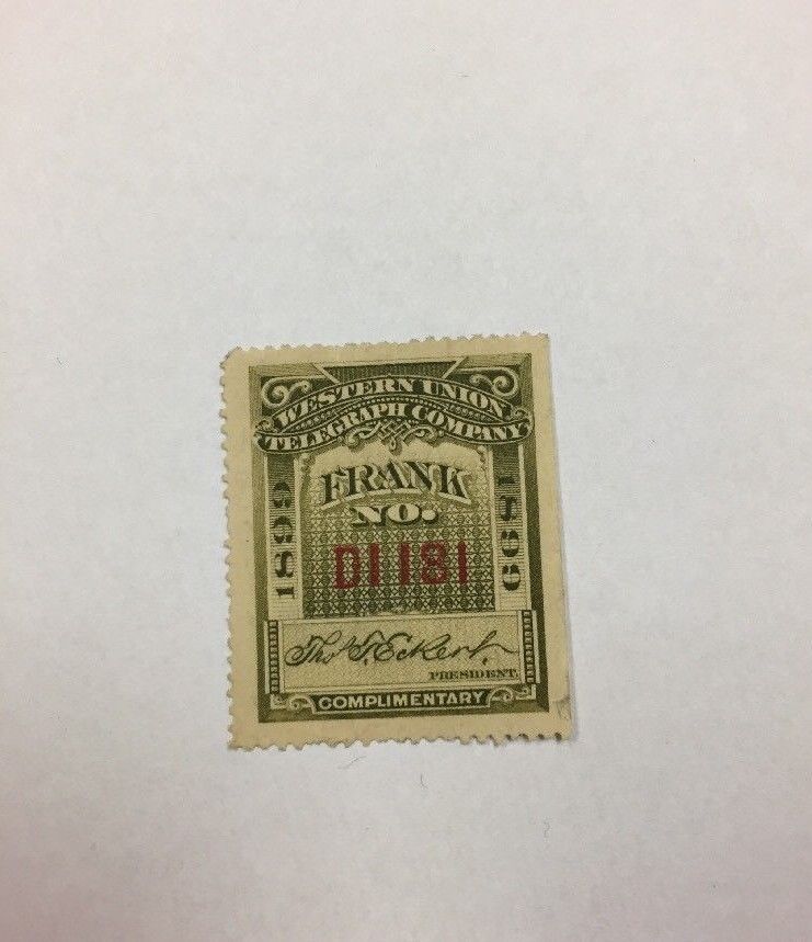 Western Union Telegraph Stamp 1899 Complementary. | eBay