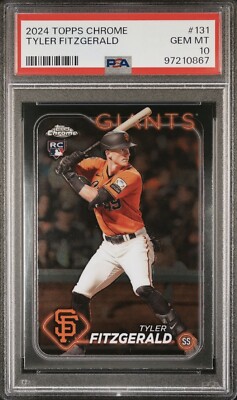 2024 Topps Chrome #131 Tyler Fitzgerald Rookie San Francisco Giants PSA ...