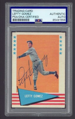 1961 Fleer Baseball Greats Lefty Gomez Autograph Auto Card PSA DNA ...