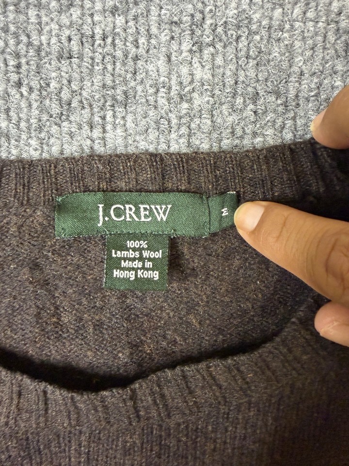 J.Crew Lambswool Sweater Men’s M Brown Crewneck Wool Pullover Hong Kong ...