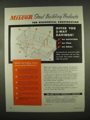 1954 Inland-Steel Milcor Steel Building Products Ad | eBay
