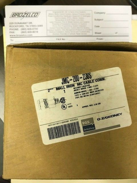 O-Z/GEDNEY JMC-200-238S / JMC-200-238S 2" MALL IRON MCC CABLE CONNECTOR ...