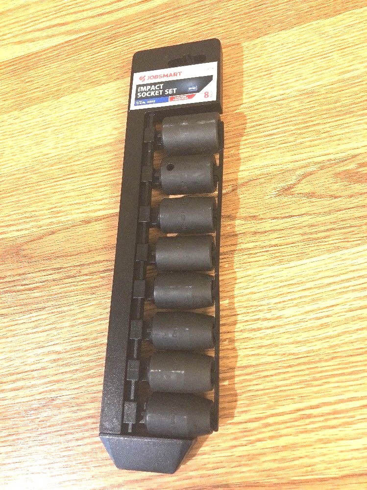 JOBSMART 8 Piece Impact Socket Set 1/2'' Drive 6-pt Metric 1038279 for ...