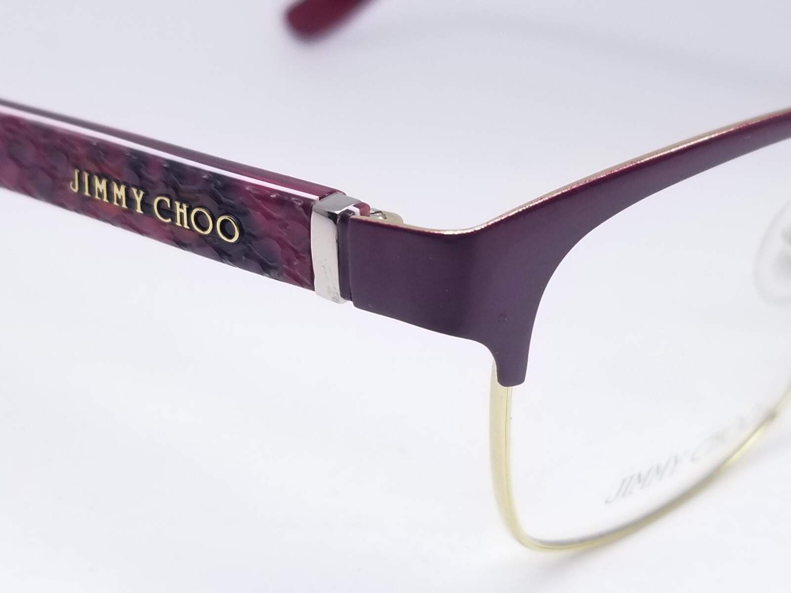 JIMMY CHOO Italy NOS 996UR Purple Snake/Gold Horn Rim Eyeglass Frame | eBay